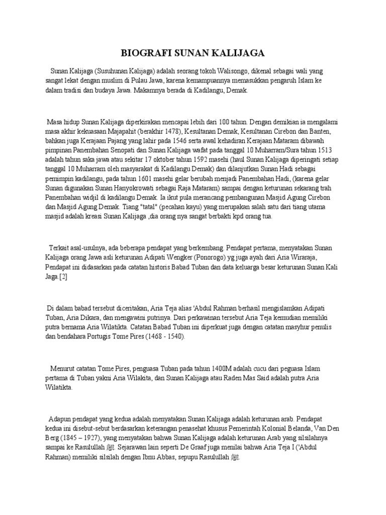 Biografi Sunan Kalijaga | PDF