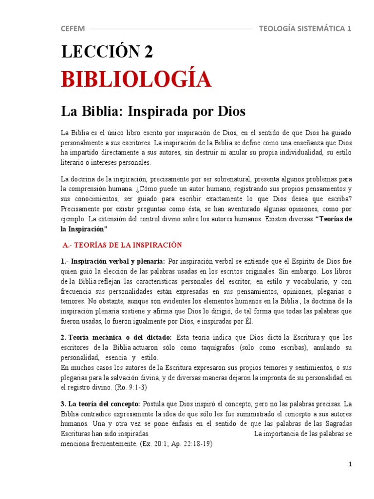 LECCION 2. LA BIBLIA, Inspirada Por Dios. Ok | PDF