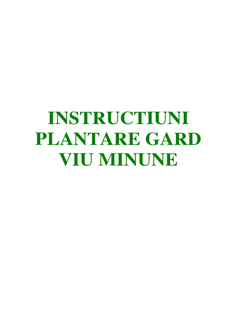 Instructiuni Plantare | PDF