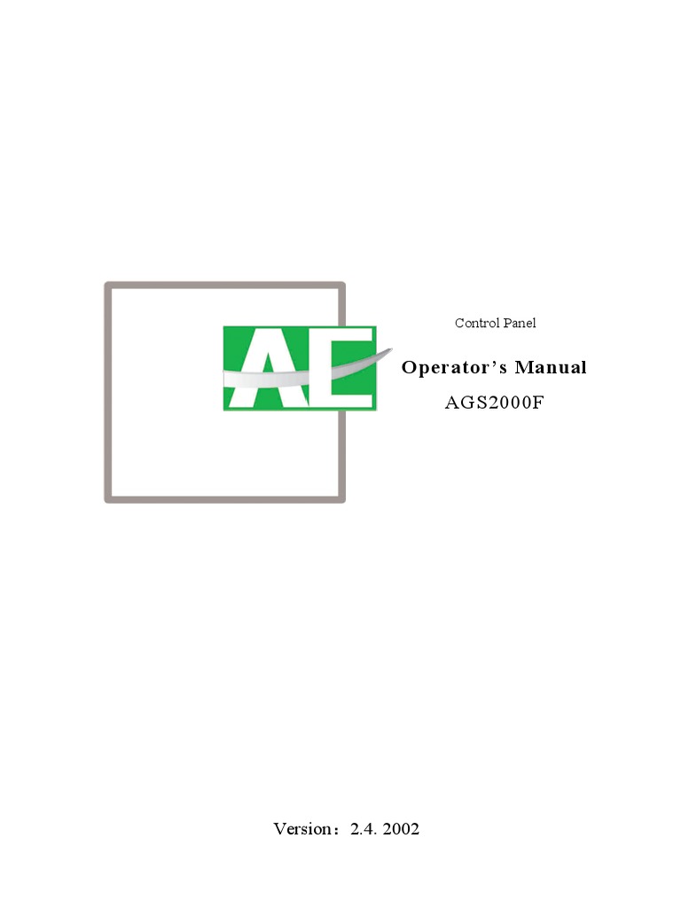 IOM - Control Panel - AE - AIYI - EN Manual-AGS2000F Control Panel ...