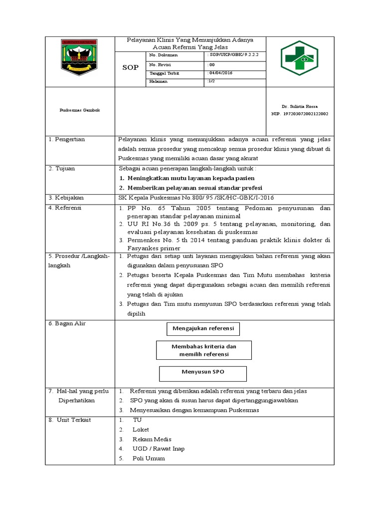 SOP Pelayanan Klinis Puskesmas | PDF | Sains & Matematika
