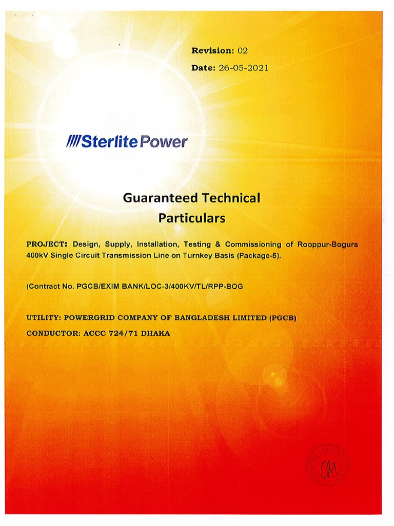 Guaranteed Technical Particulars (GTP) of ACCC Dhaka Conductor | PDF