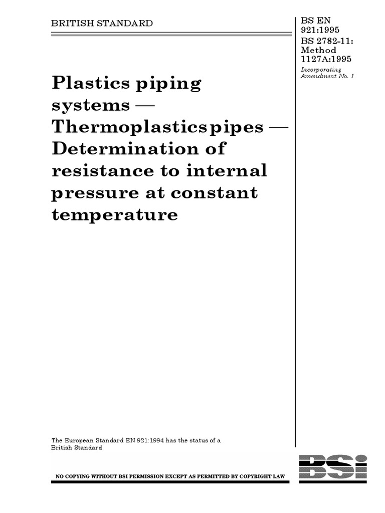 BS en 921-1995 | PDF | Pipe (Fluid Conveyance) | Calibration