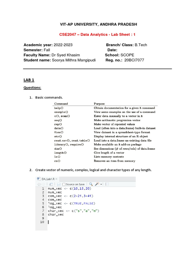 Lab Sheet-1 | PDF Lab Sheet-1 | PDF