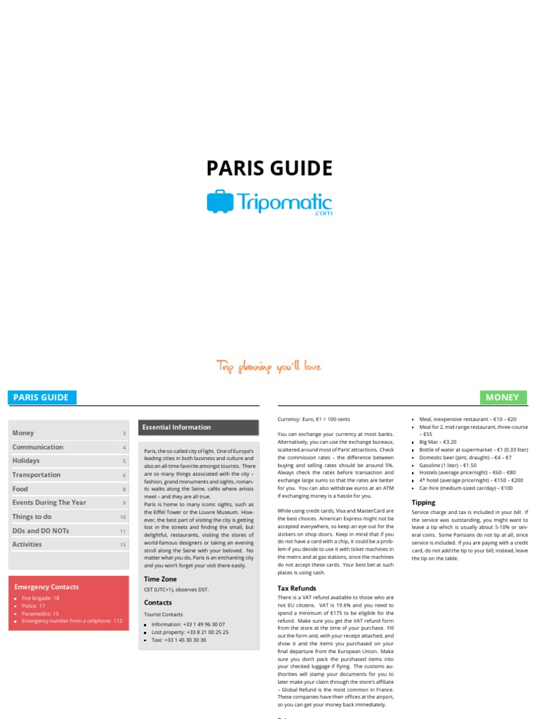 Paris Travel Essentials | PDF