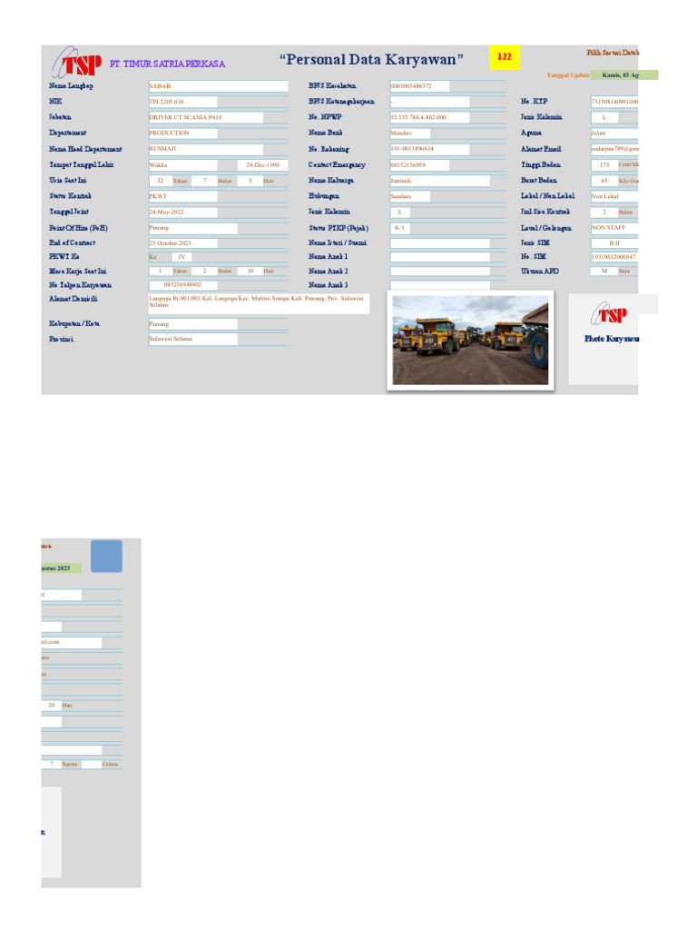 Update Database Manpower Juni | PDF