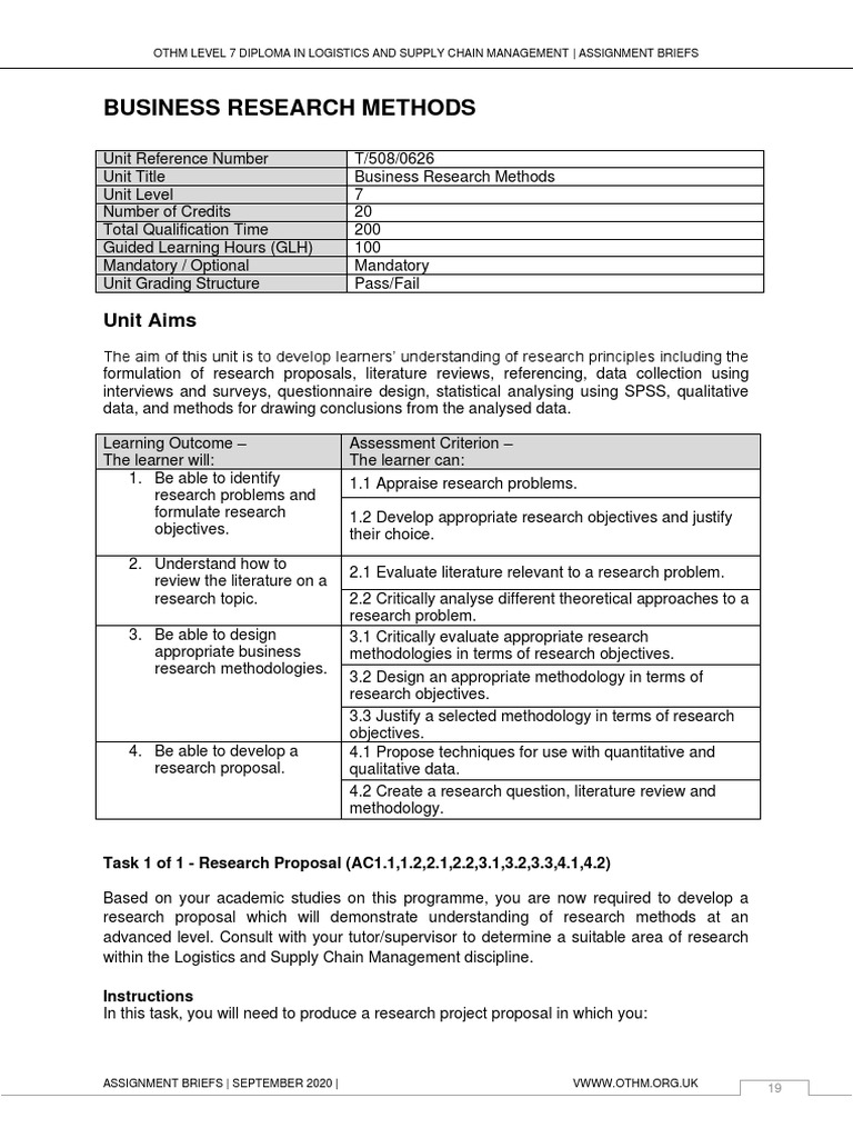 Business Research Methods Assignment | PDF