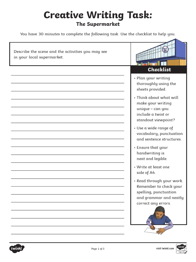 Creative Writing: Supermarket Scene | PDF