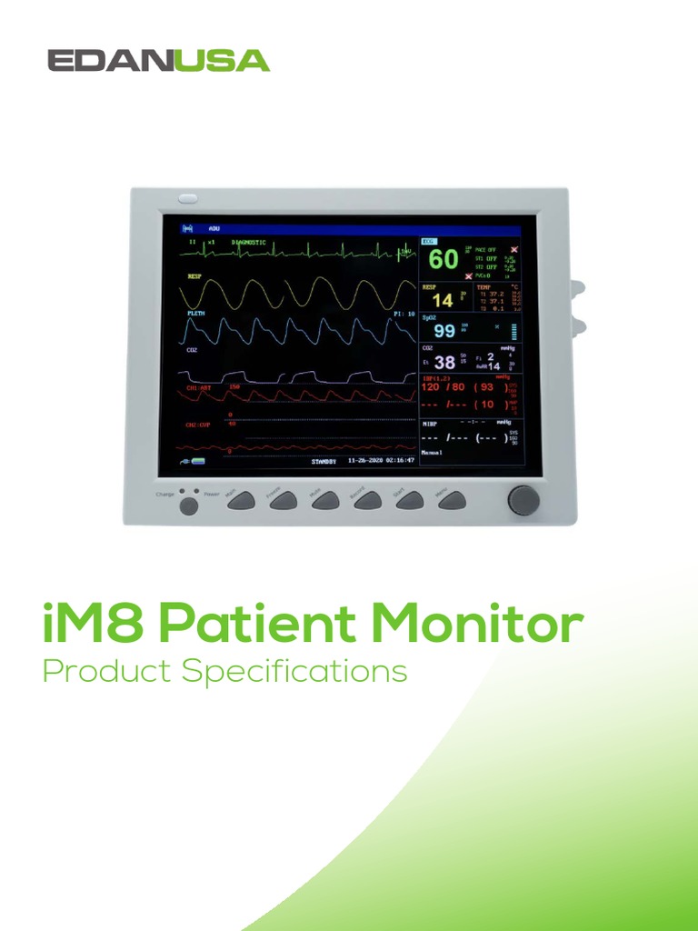 Edan Im8 Specs Sheet | PDF | Heart Rate | Cardiovascular System