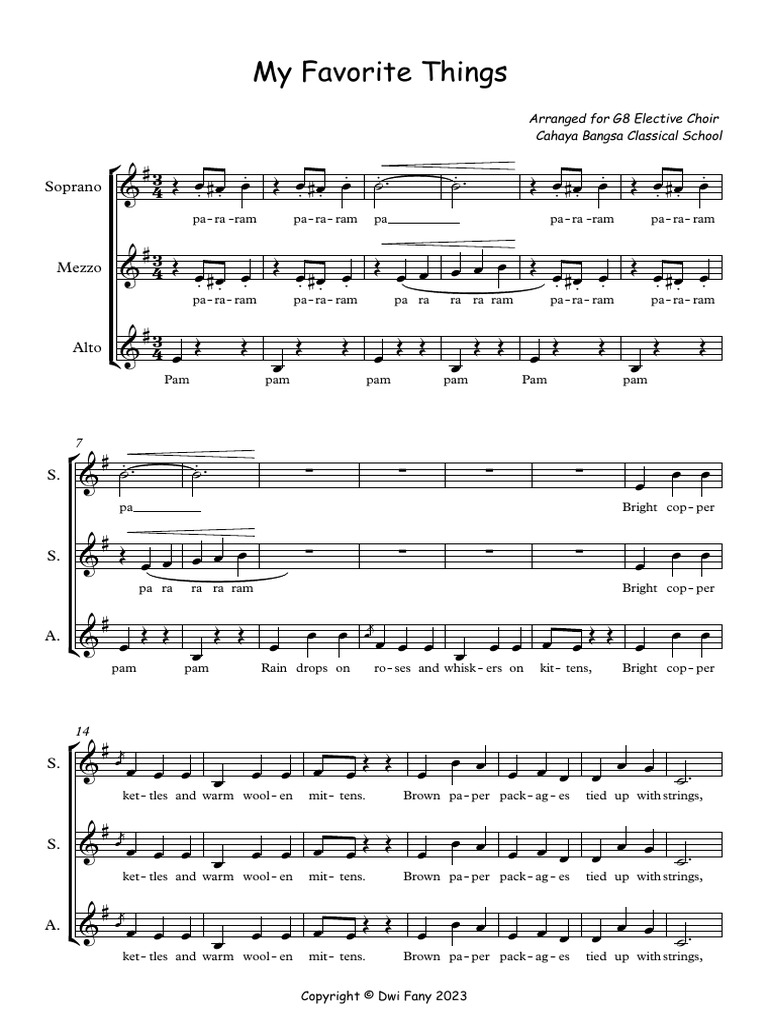 My Favorite Things - Score and Parts | PDF