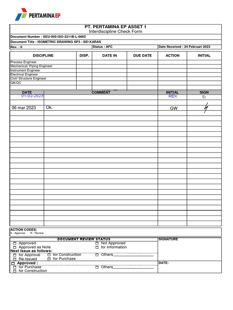 SEU-005-IsO-2211B-L-0001 Rev.0 - Tie in Pipe From SP3 To SPU Sei Karas in SPU Sei Karas - AFC | PDF