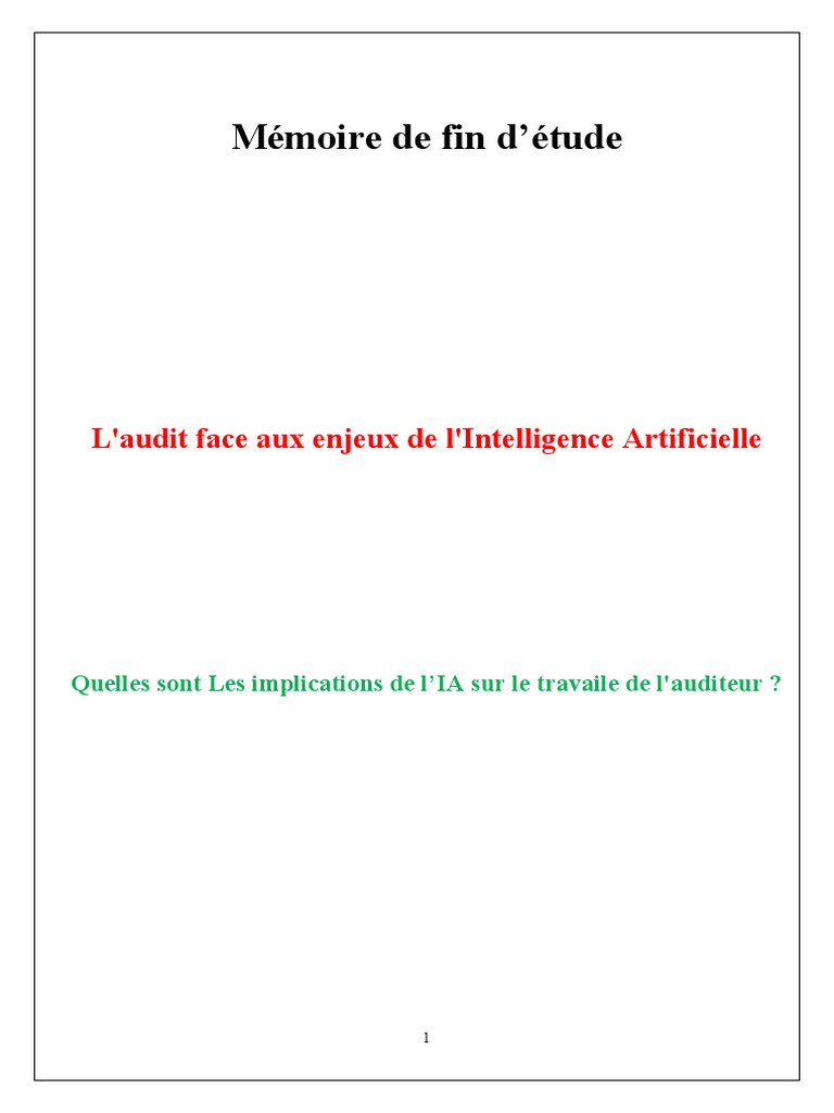 Memoire de Fin D'etude | PDF