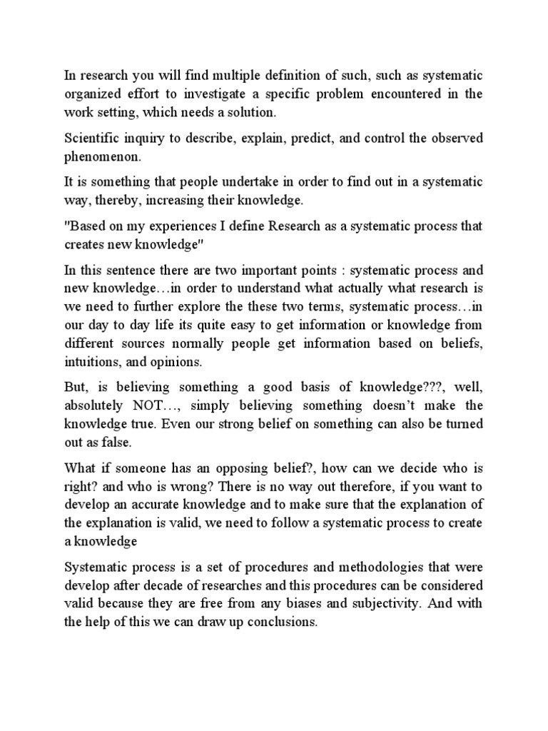 Introduction To Research | PDF | Scientific Method | Knowledge