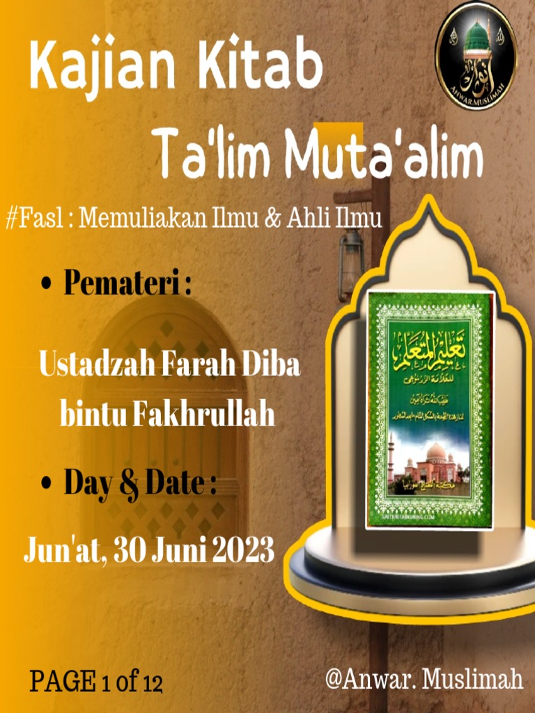 Kitab Ta'Lim Muta'Alim | PDF