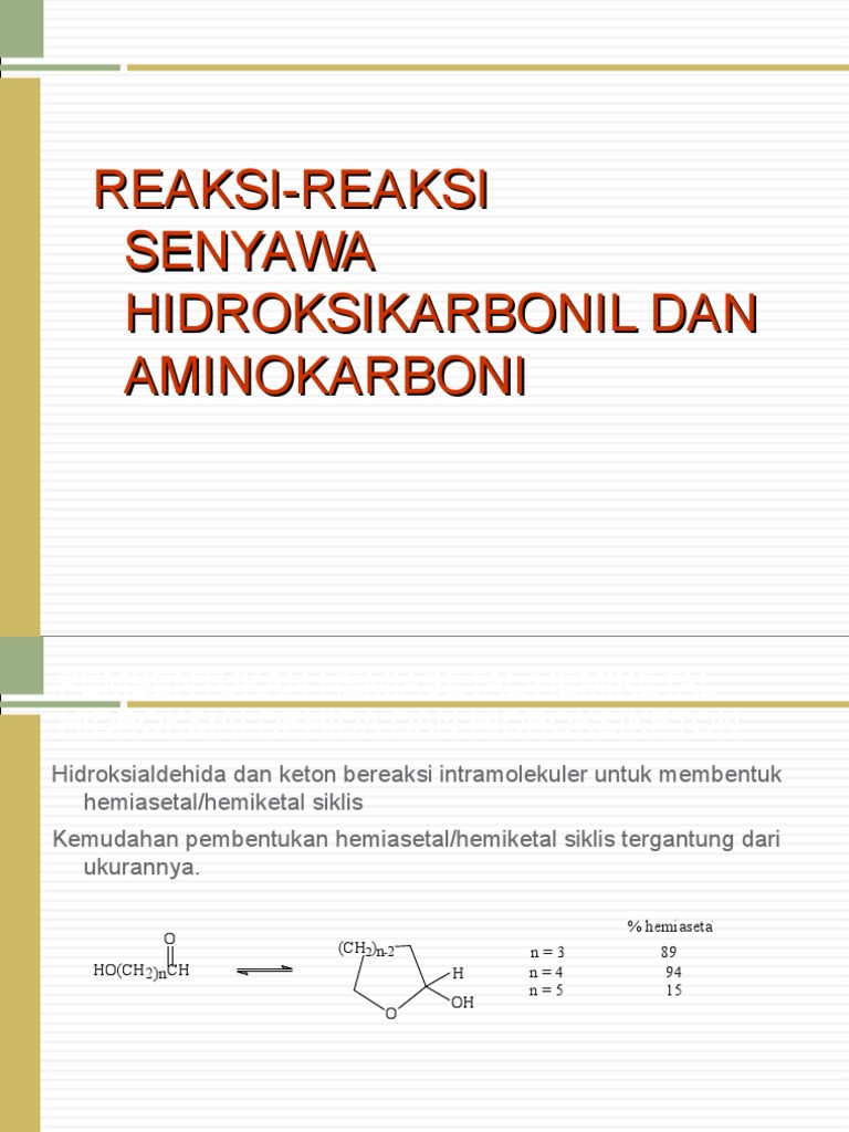 reaksi-reaksi hidroksil, karboni | PDF