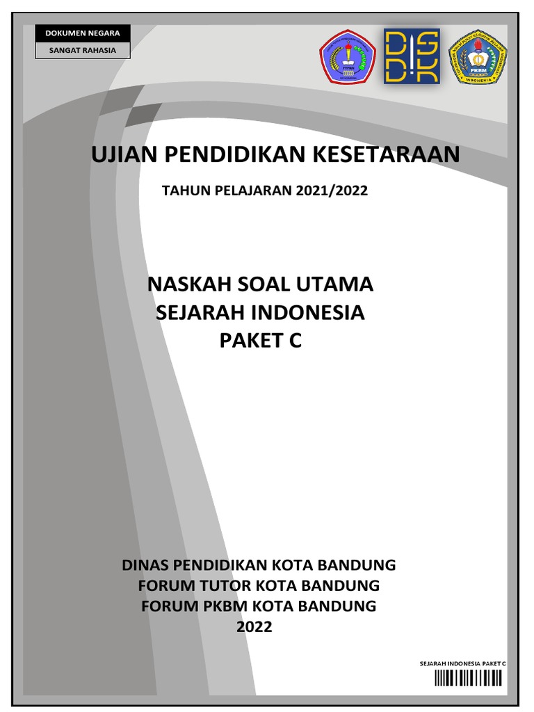 Soal UPK Sejarah Indonesia - Paket C - Utama | PDF