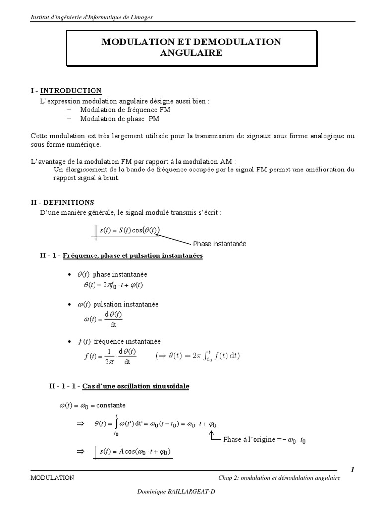COURS Modulation - FM 3il | PDF