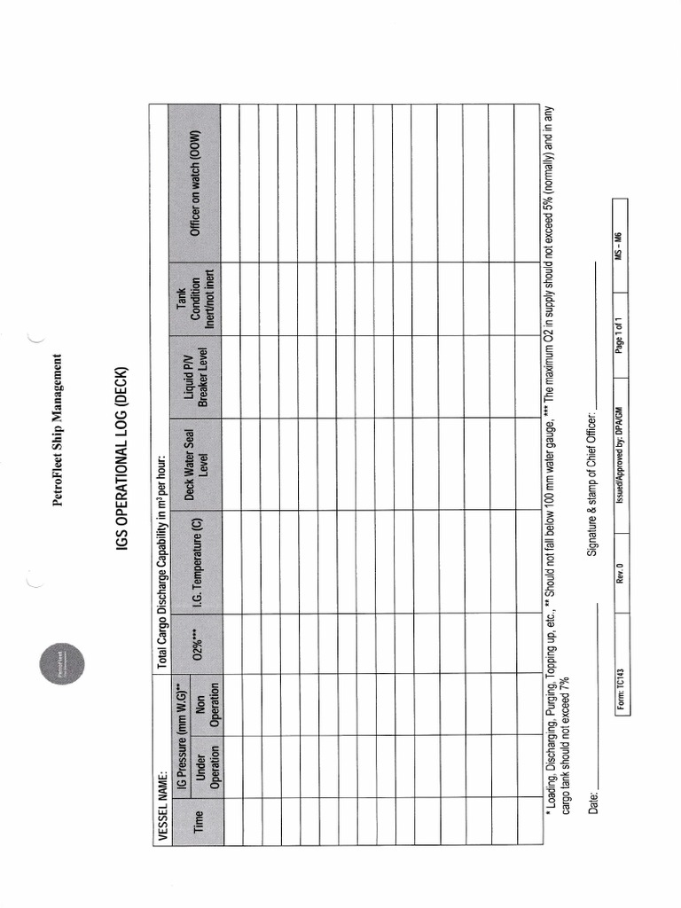 Free Environmental Compressor Operational Log Book