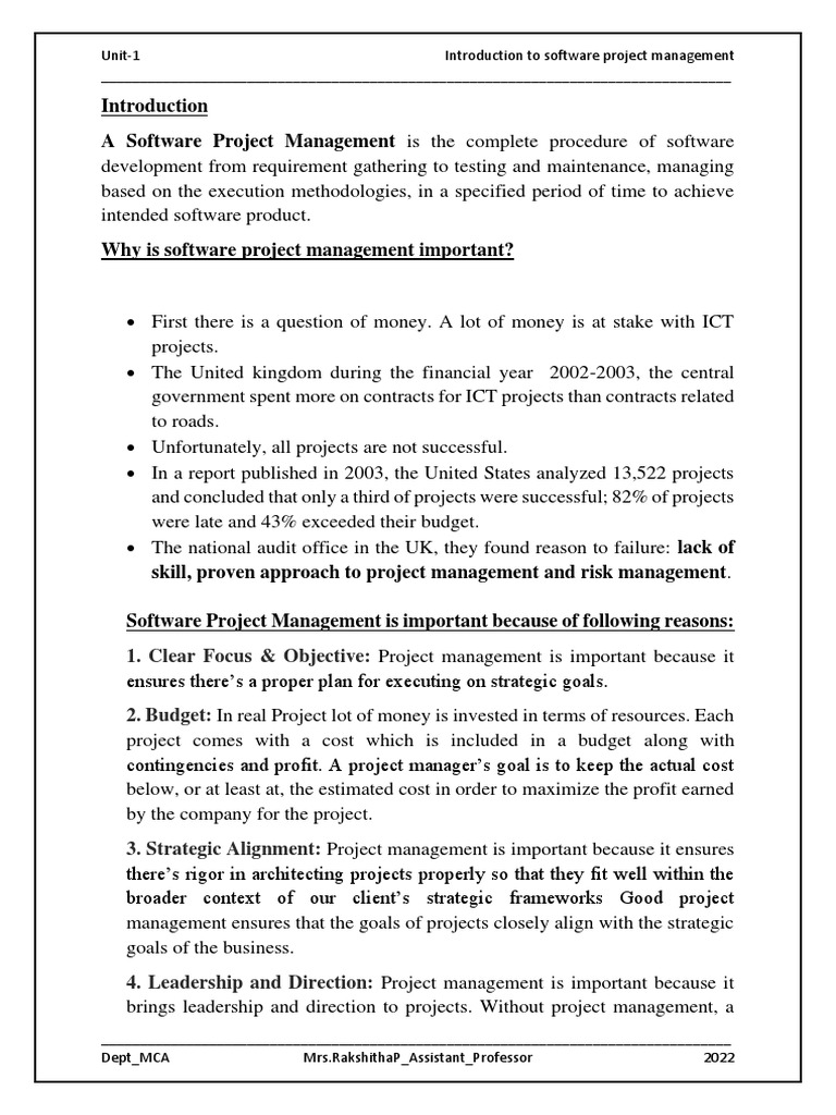 Unit1 Introduction To SPM | PDF