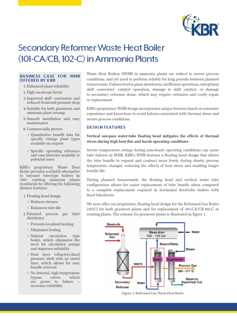 Secondary-Reformer-Waste-Heat-Boiler-in-Ammonia-Plants-Handout | PDF