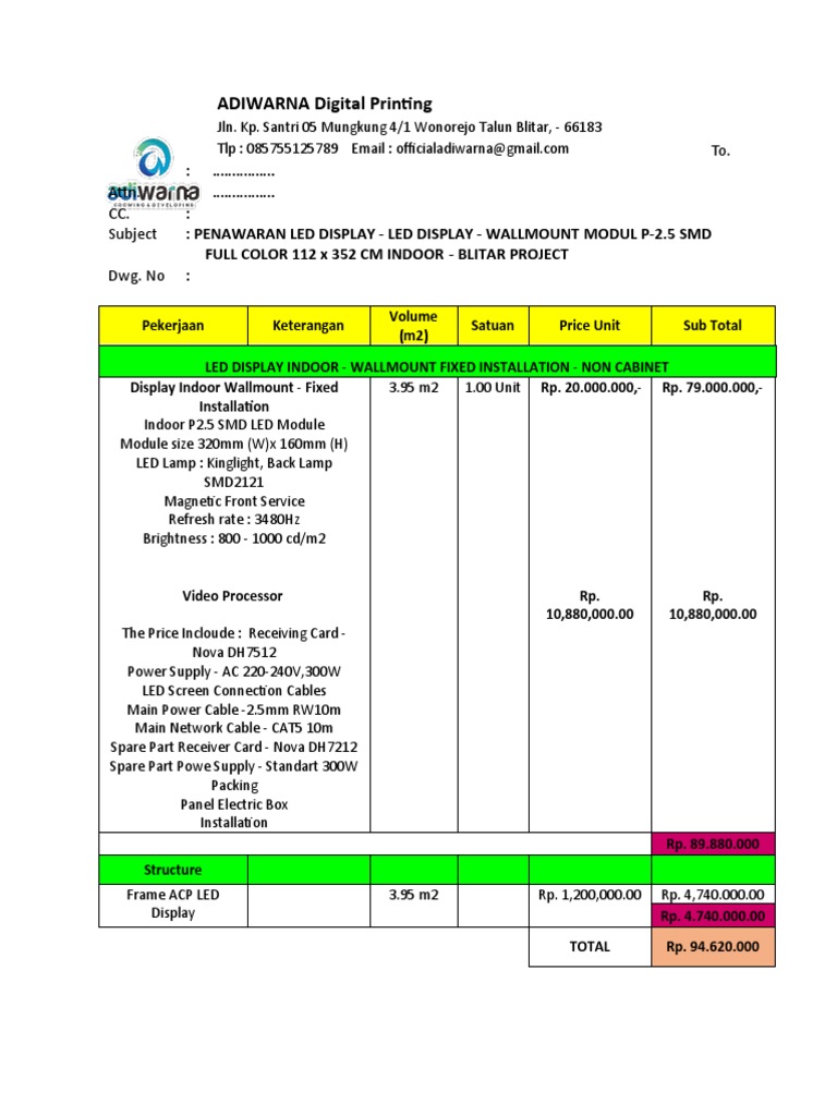 Penawaran Videotron 3,52 X 1,12 | PDF