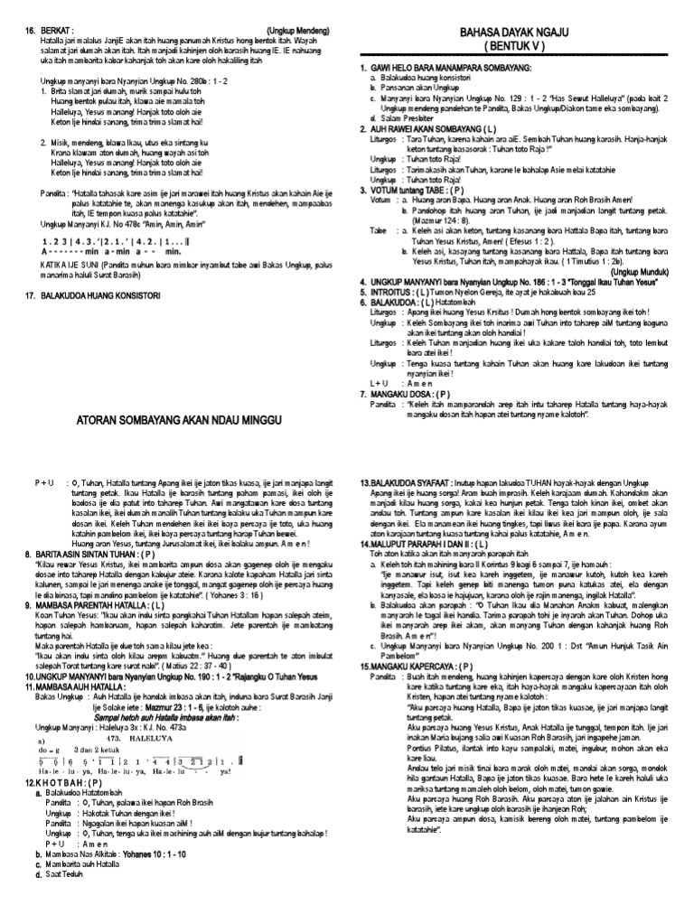 Liturgi Bahasa Dayak Ngaju | PDF