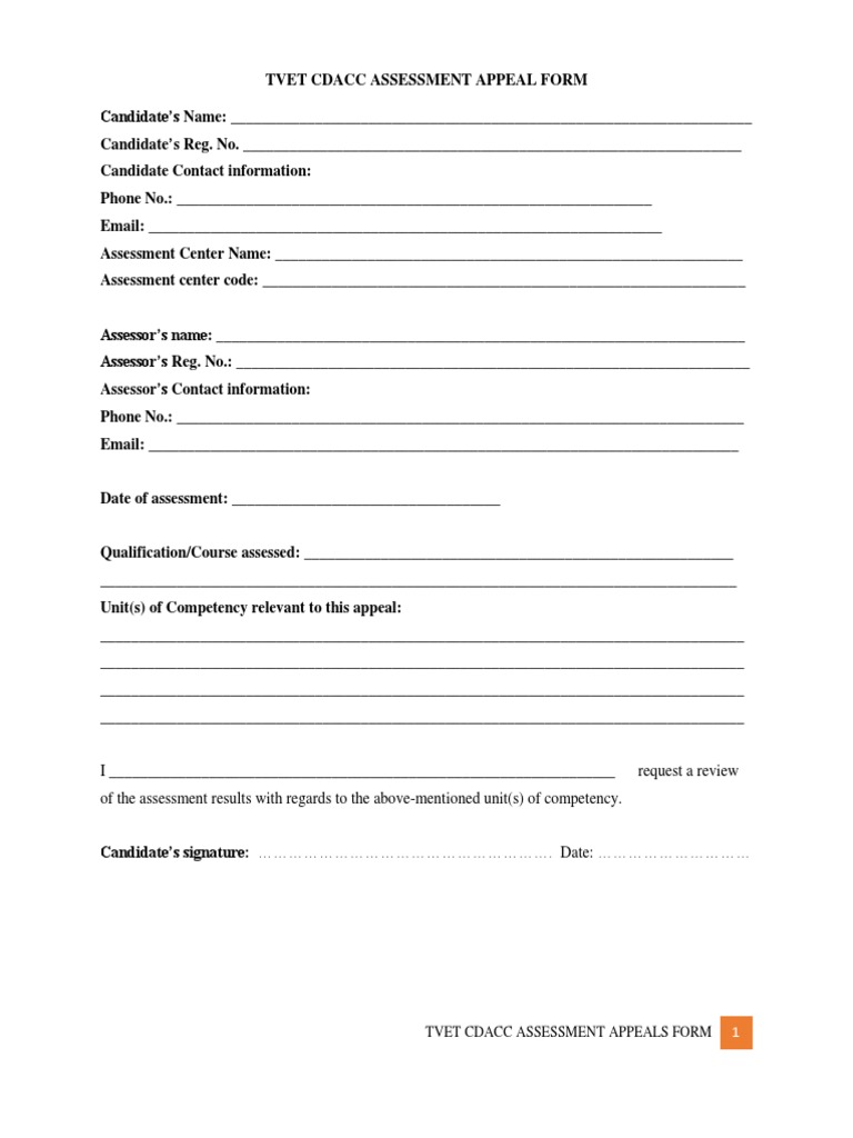 Assessment Appeals Form | PDF