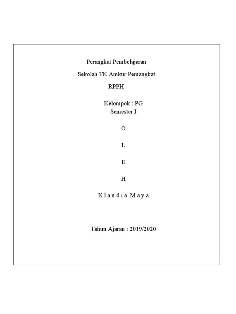 Sampul RPPM & RPPH | PDF | Kajian Bahasa Asing
