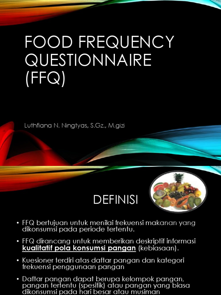 K-5 Food Frequency Questionnaire (FFQ) | PDF