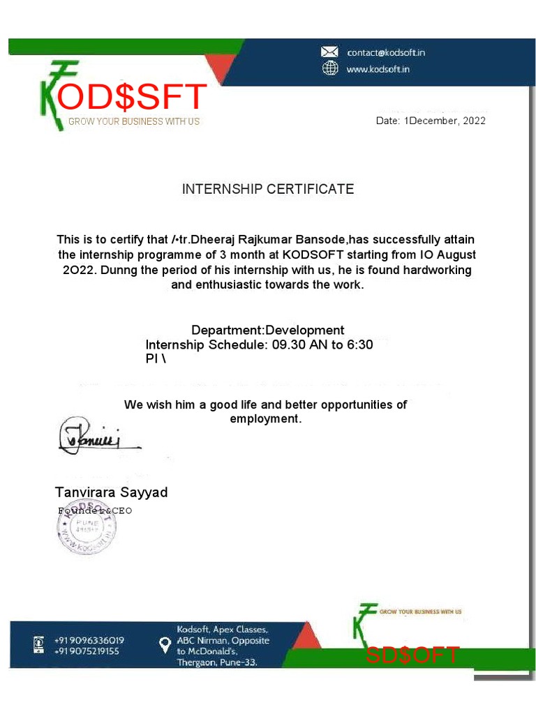 Internshipletter_dheeraj | PDF