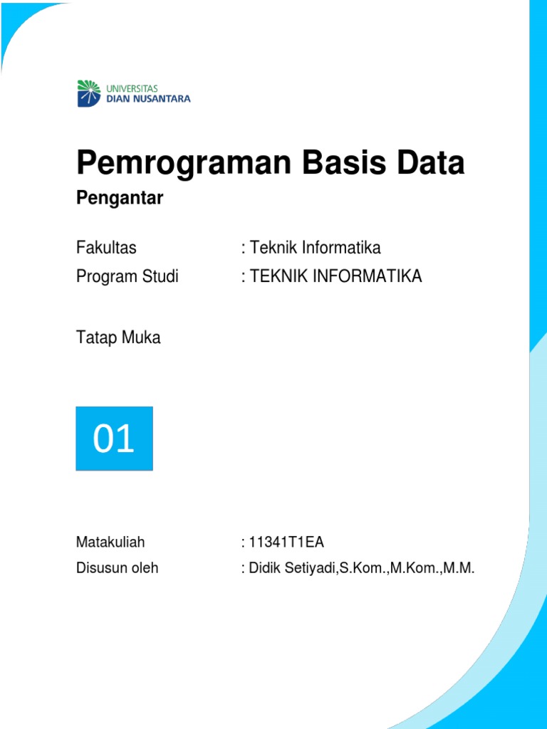 Modul 01 - Pemrograman Basis Data - Didik Setiyadi | PDF