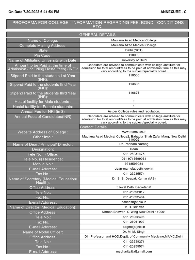 View Institute Profile Details | PDF