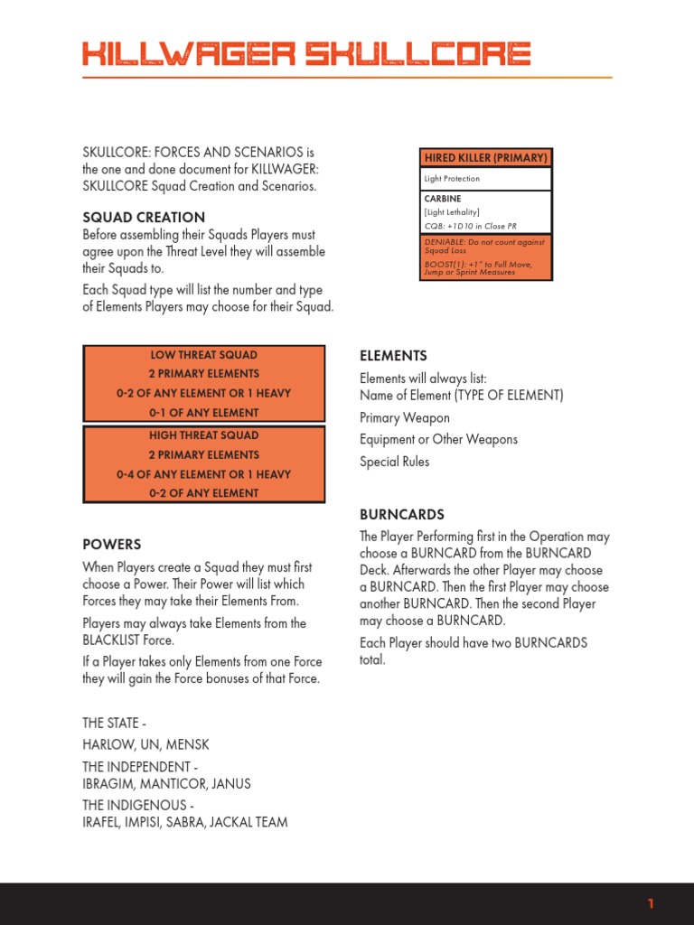 Skullcore Forces and Scenarios | PDF | Rifle | Unmanned Aerial Vehicle