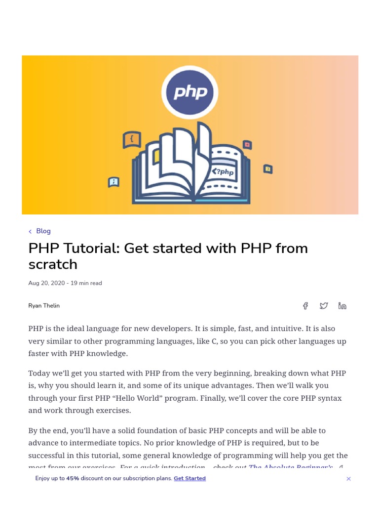 Php Tutorial Get Started With Php From Scratch Pdf Php Variable 7836