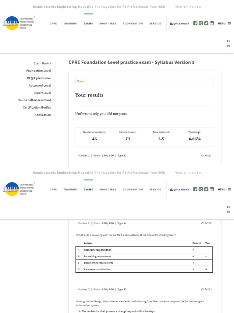 CPRE Foundation Level Practice Exam - Syllabus Version 3 - Online Self ...
