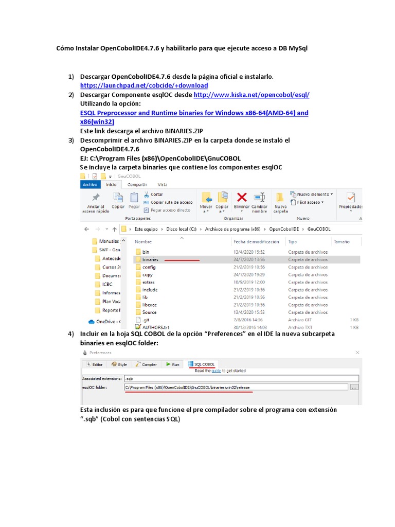 Seteo de OpenCobolIDE4.7.6 para DB MySql | PDF | Mi sql | Programación de computadoras