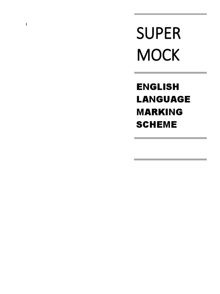English Language Marking Scheme | PDF | Linguistics | Grammar