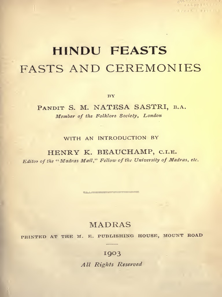 Hindu Feasts Fasts and Ceremonies | PDF