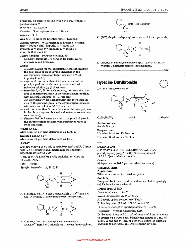 Hyoscine | PDF | Solubility | Chromatography