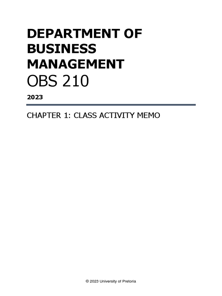 Chapter 1 - Class Activity - Memo | PDF Chapter 1 - Class Activity - Memo | PDF