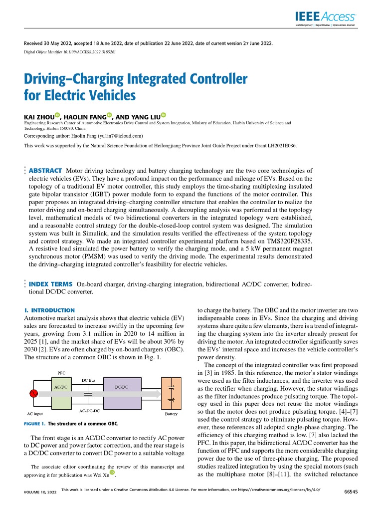 DrivingCharging Integrated Controller For Electric Vehicles | PDF ...