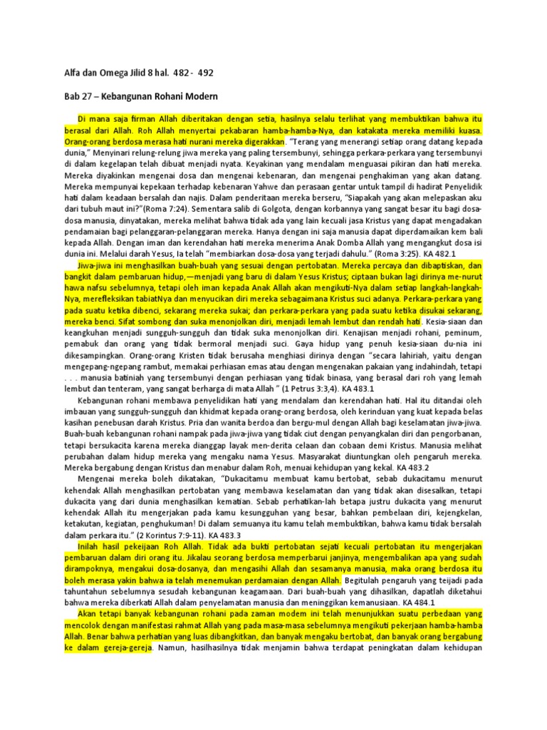 Alfa Dan Omega Jilid 8 Hal 482 - 492 | PDF
