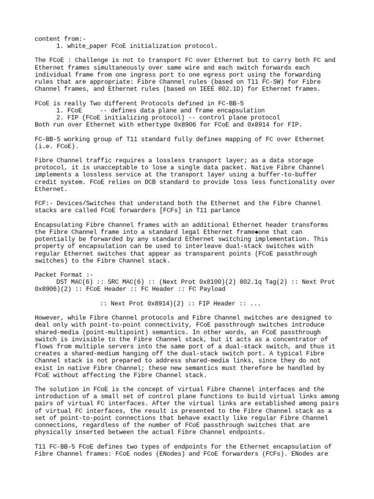 FCoE Notes | PDF | Network Switch | Ethernet