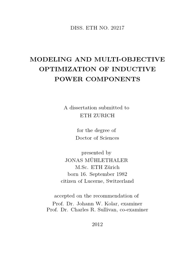 Modeling and Multi-Objective Optimization of Inductive Power Components | PDF | Power ...
