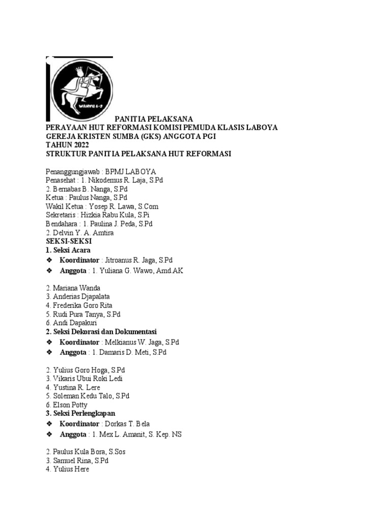 Panitia Pelaksana | PDF