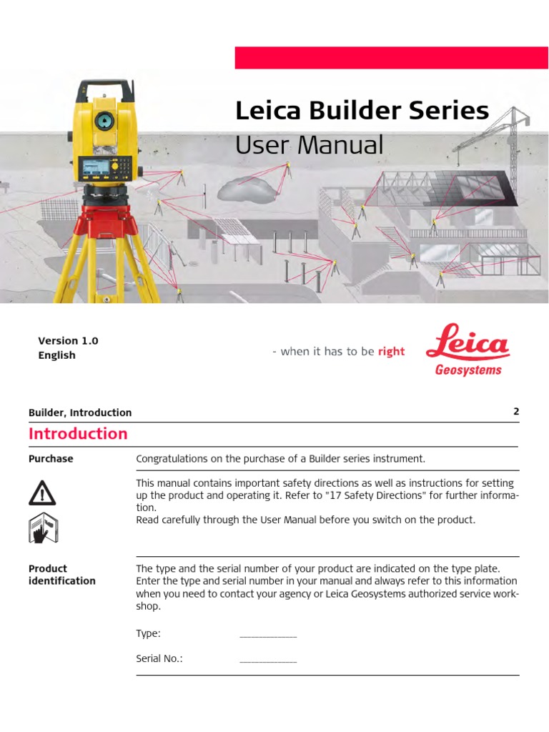 Leica Builder Series User Manual | PDF