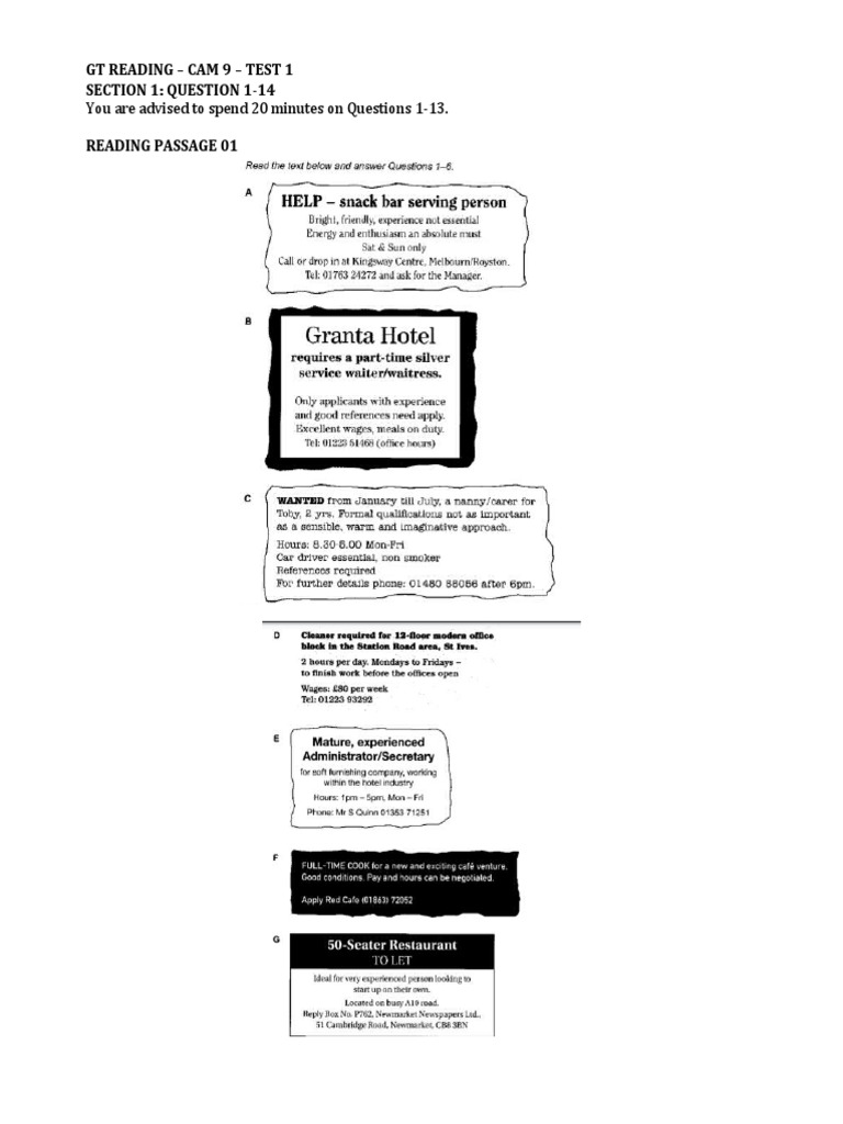 Ielts-Gt-Reading Qp-Book-09 | PDF