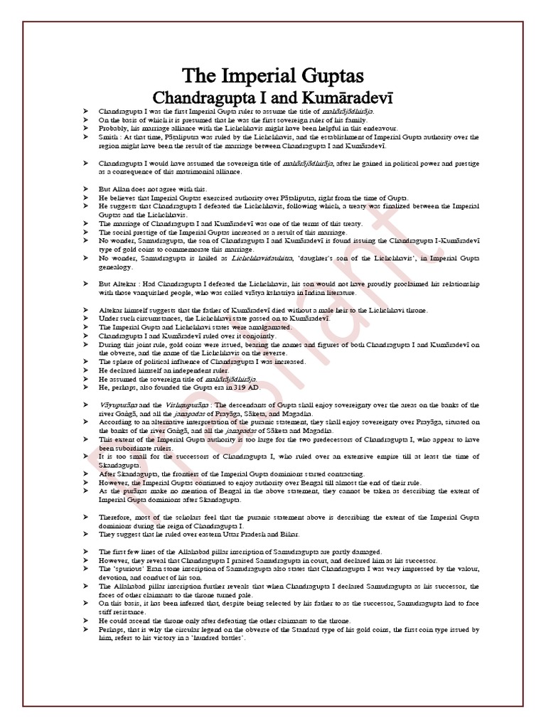 Chandragupta I: Founder of Gupta Empire | PDF