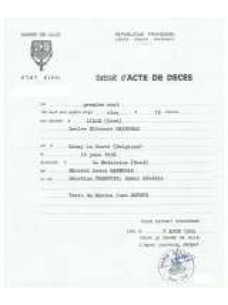 Acte de Deces | PDF