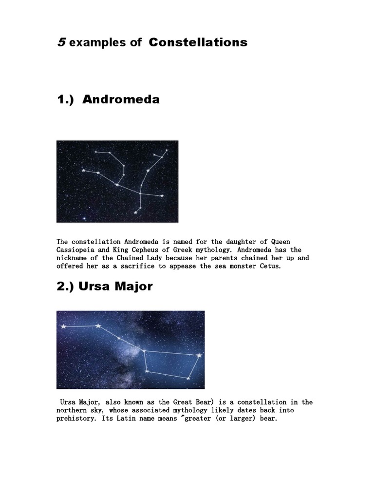 Five Notable Constellations Explained | PDF